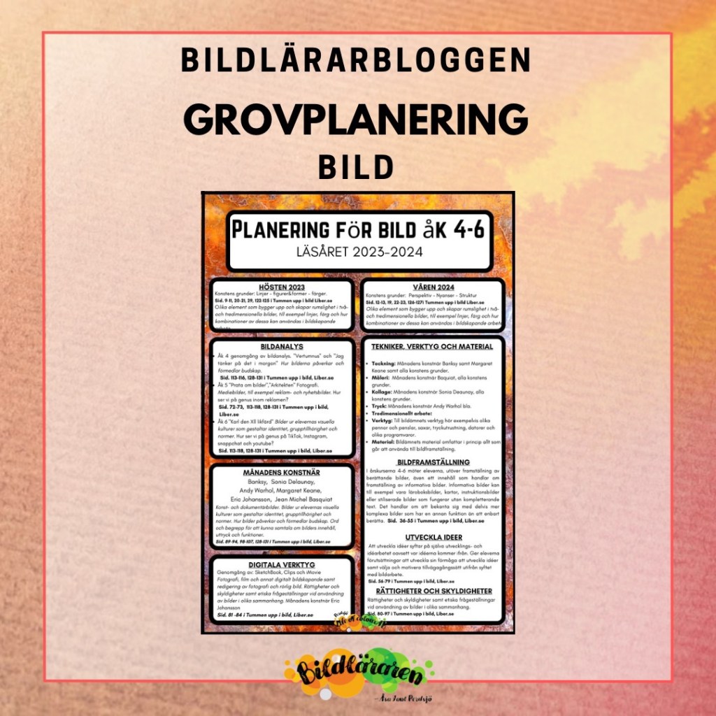 Grovplanering för bild läsåret 23-24